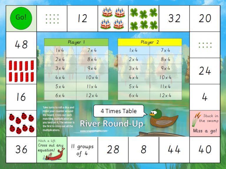 Free 4x Table Worksheets and Games (no sign-up) - Snappy Maths