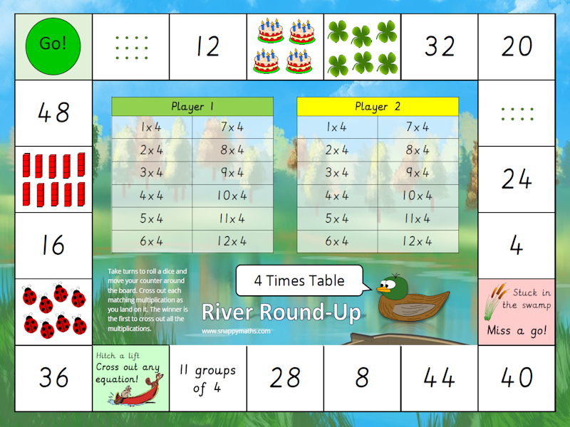 Free 4x Table Worksheets and Games (no sign-up) - Snappy Maths