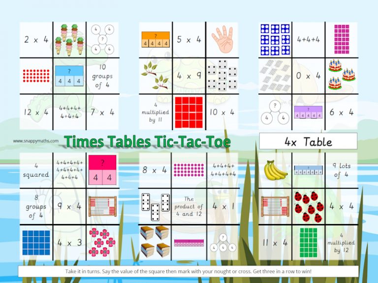 Free 4x Table Worksheets and Games (no sign-up) - Snappy Maths