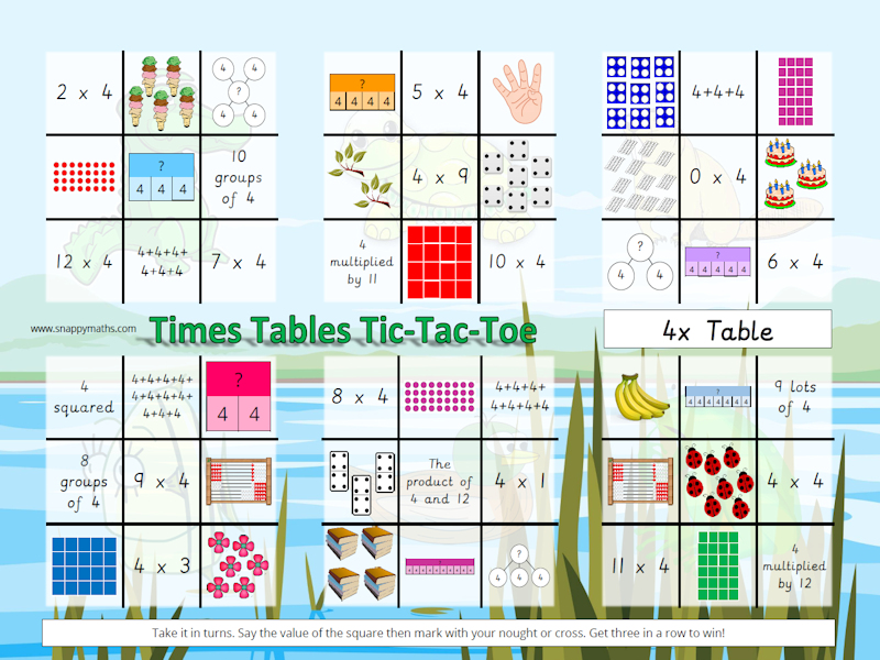 Free 4x Table Worksheets and Games (no sign-up) - Snappy Maths