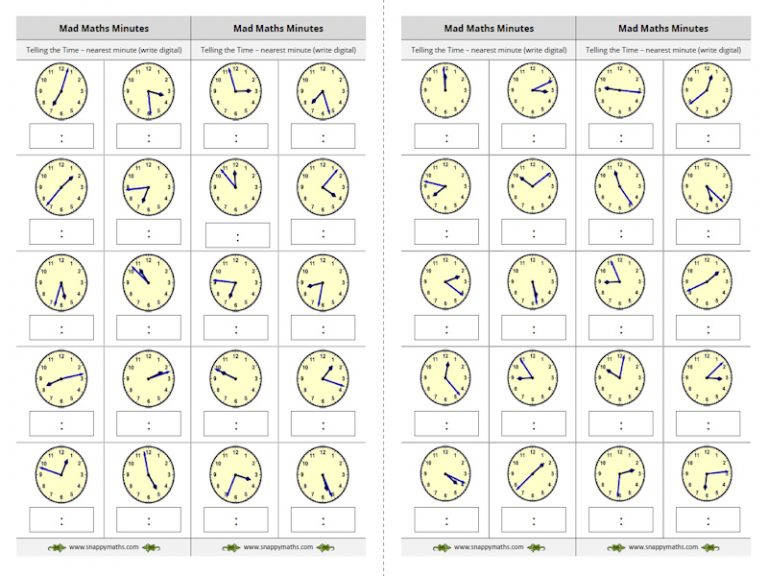 Time Worksheets, Games and Resources - Snappy Maths