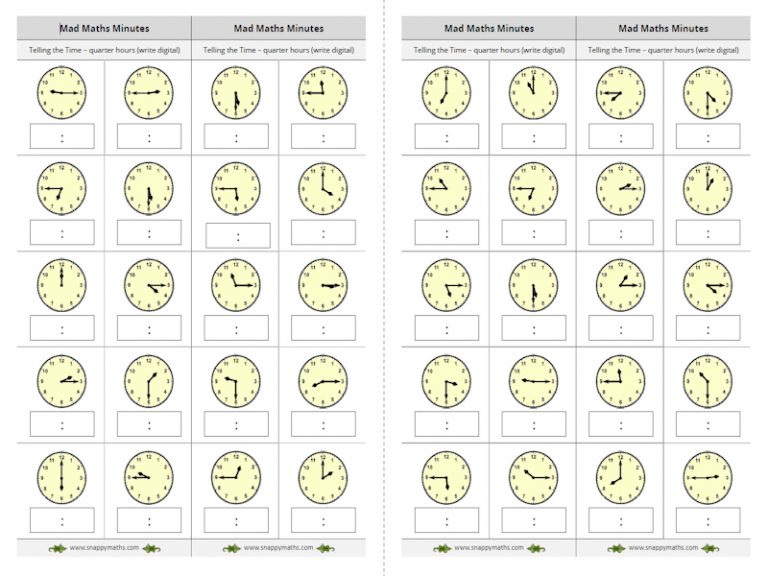 Time Worksheets, Games and Resources - Snappy Maths