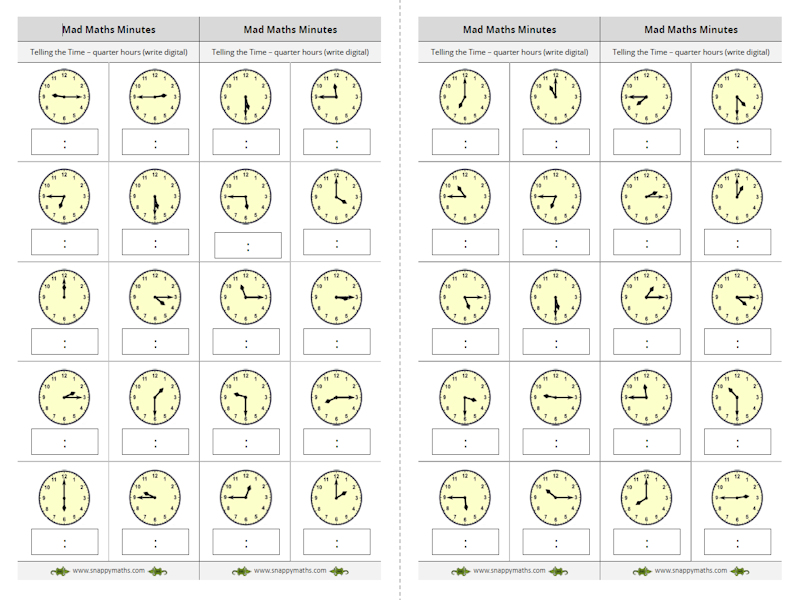 Time Worksheets, Games and Resources - Snappy Maths