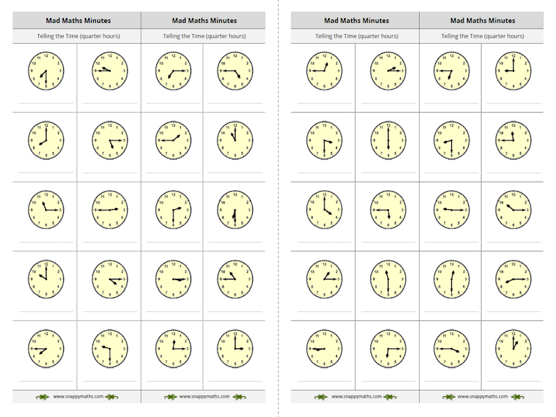 Time Worksheets, Games and Resources - Snappy Maths